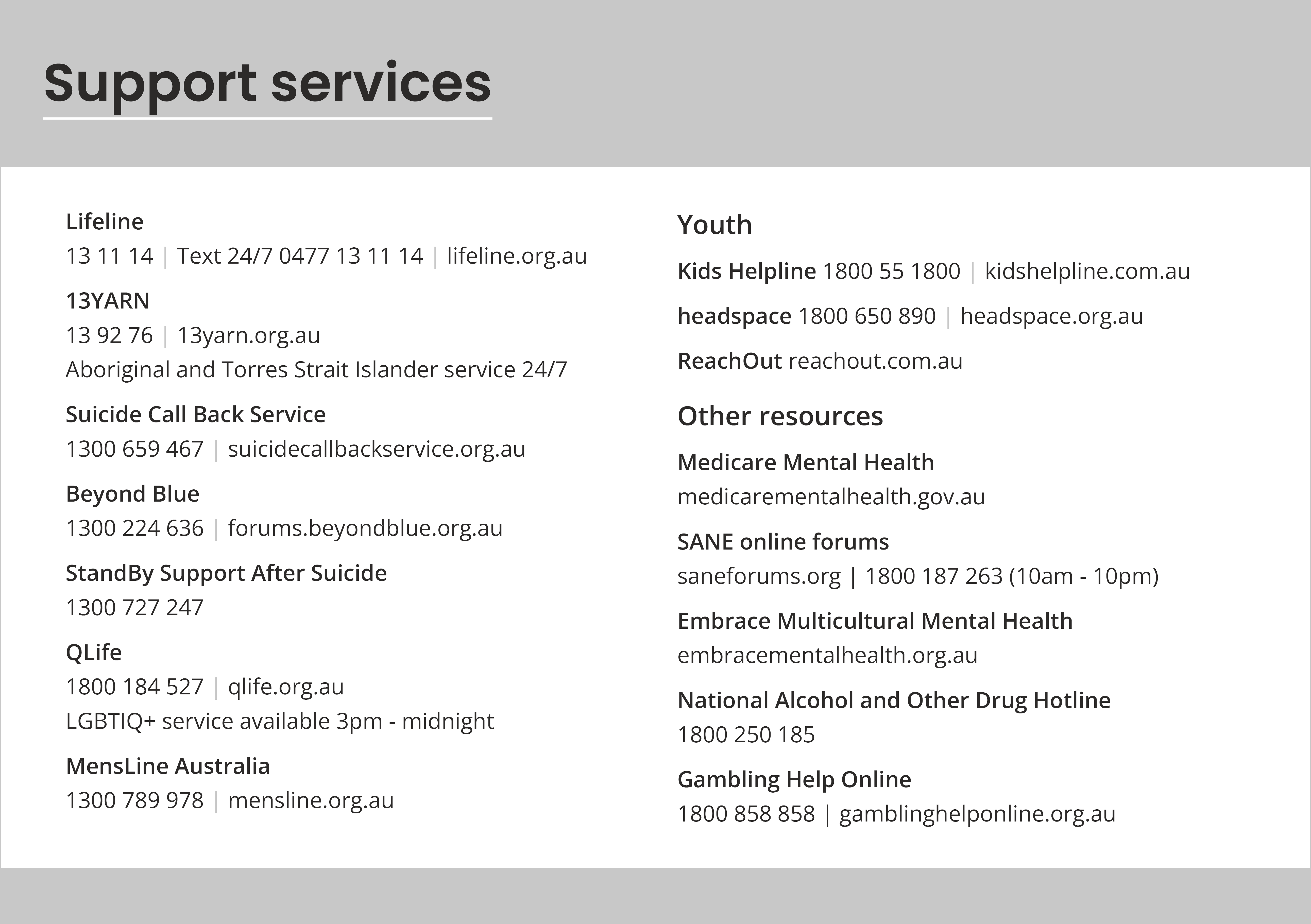 Need help now? - Life In Mind